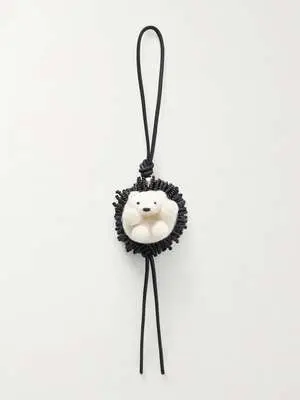 Loewe Hedgehog Bead-embellished Wool-felt And Leather Bag Charm