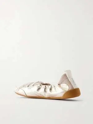 Chloé Kick Metallic Leather Sneakers