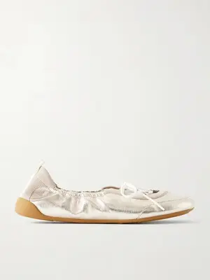Chloé Kick Metallic Leather Lace-up Sneakers - Silver