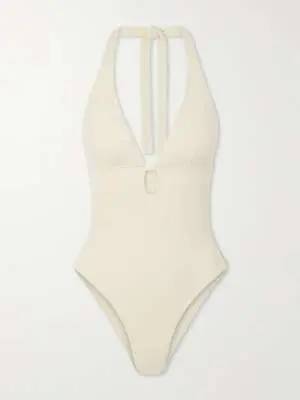 ERES Harmony Embellished Cut-out Stretch-jersey Swimsuit - Cream