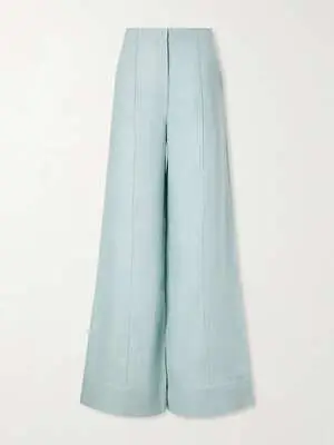 ANDRES OTALORA La Promesa Linen Wide-leg Pants - Light Blue