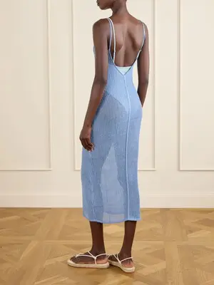 HAIGHT. Luna Open-knit Midi Dress