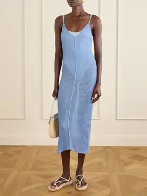 HAIGHT. Luna Open-knit Midi Dress - Blue