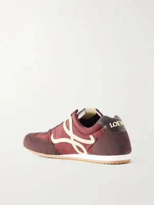 Loewe Ballet Runner 2.0 Suede-trimmed Shell Sneakers - Burgundy