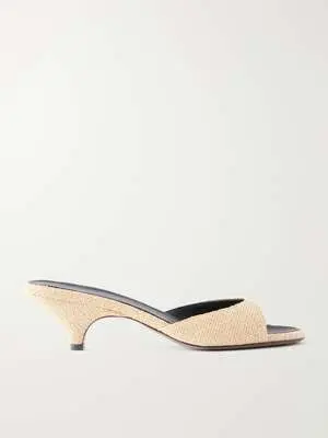 NEOUS Hynia 40 Raffia Mules - Neutral
