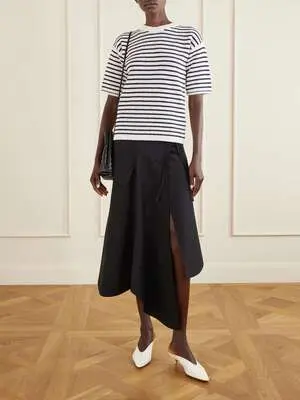 Bottega Veneta Striped Crocheted Cotton T-shirt