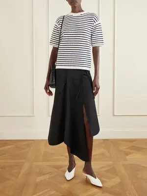 Bottega Veneta Striped Crocheted Cotton T-shirt