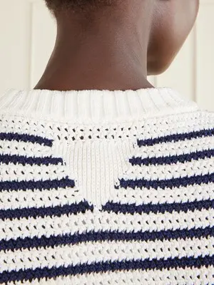 Bottega Veneta Striped Crocheted Cotton T-shirt