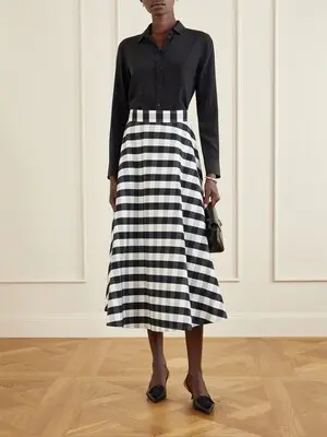 MARTA FERRI Gingham Checks Maxi Skirt