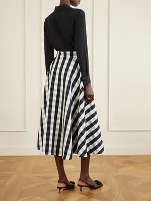 MARTA FERRI Gingham Checks Maxi Skirt