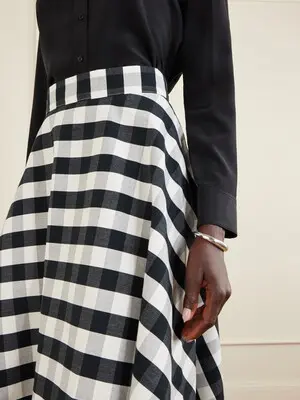 MARTA FERRI Gingham Checks Maxi Skirt