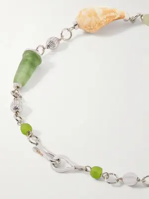 Tohum Design Sterling Silver, Shell And Beaded Necklace