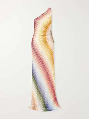 Missoni Striped Ruched Crochet-knit Maxi Dress - Multi