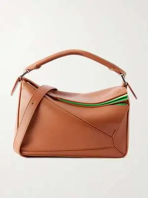 Loewe Puzzle Layers Small Leather Shoulder Bag - Tan