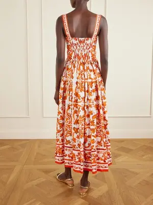 Dolce & Gabbana Printed Cotton-poplin Midi Dress