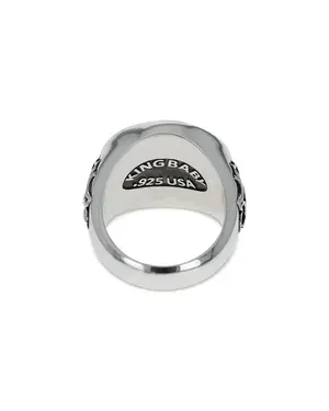 KING BABY STUDIO Sterling High Roller Club Etched Onyx Eight Ball Ring