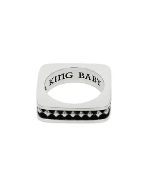 KING BABY STUDIO Sterling High Roller Club Diamond Suit Square Stack Ring