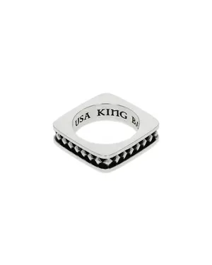 KING BABY STUDIO Sterling Diamond Suit Square Stack Ring
