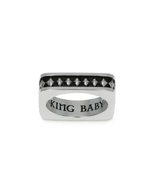 KING BABY STUDIO Sterling Diamond Suit Square Stack Ring