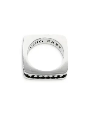 KING BABY STUDIO Sterling Diamond Suit Square Stack Ring