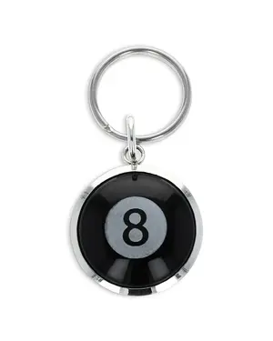 KING BABY STUDIO Sterling Onyx Eight Ball Keychain - Silver