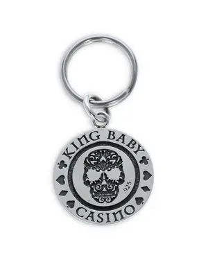KING BABY STUDIO Sterling Onyx Eight Ball Keychain