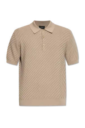 Brioni Polo With Logo - Beige
