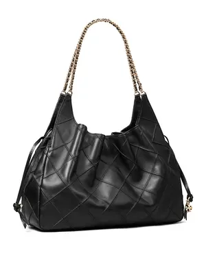 Tory Burch Fleming Large Leather Tote - Black