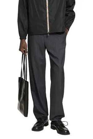 Burberry Pinstriped Wool Track Pants