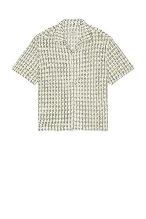 PERCIVAL Freddie Crochet Cuban Collar Boxy Shirt