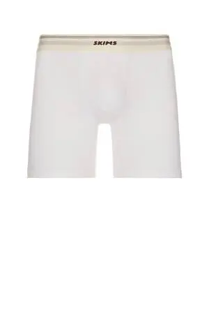 SKIMS Skims Classic Cotton Rib 5 Boxer Brief In Grey Chalk