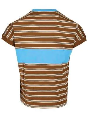 Versace Striped Cotton T-shirt With Inlay - Multicolor