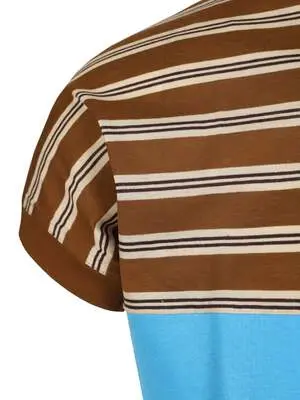 Versace Striped Cotton T-shirt With Inlay - Multicolor
