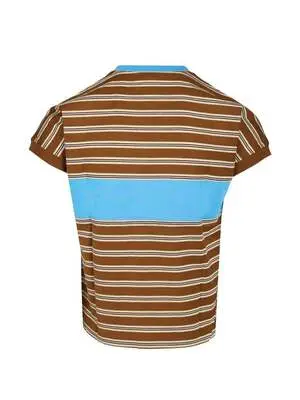 Versace Striped Cotton T-shirt With Inlay - Multicolor