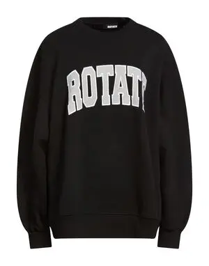 ROTATE BY BIRGER CHRISTENSEN Organic Cotton Sweatshirt With Appliqués - Black