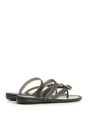 FERRAGAMO Vara Flip-flop Sandals With Jelly Bow - Black