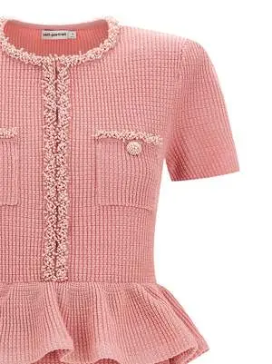 SELF-PORTRAIT Peplum Knit Midi Dress
