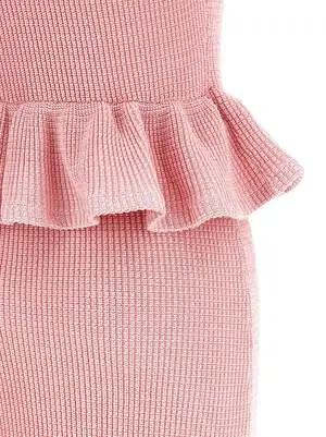 SELF-PORTRAIT Peplum Knit Midi Dress
