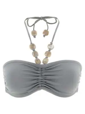 ERES Lana Bandeau Bikini Top With Pearl Embellishments - Gray