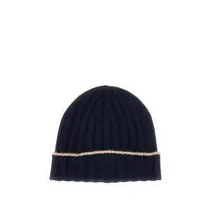 Brunello Cucinelli Ribbed Cashere Beanie Hat An - Blue