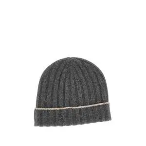 Brunello Cucinelli Ribbed Cashere Beanie Hat An