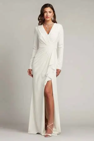 Tadashi Shoji Kleiman Cascading Drape Gown - Ivory