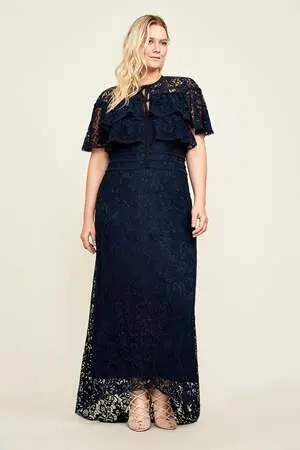 Tadashi Shoji Aileen Lace Gown - Navy