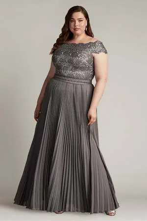 Tadashi Shoji Sequin Embroidered Lace And Tulle Gown - Mist