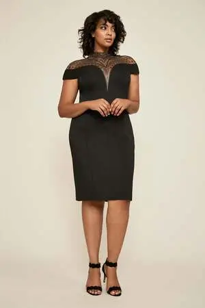 Tadashi Shoji Asher Neoprene Dress Plus Size - Black