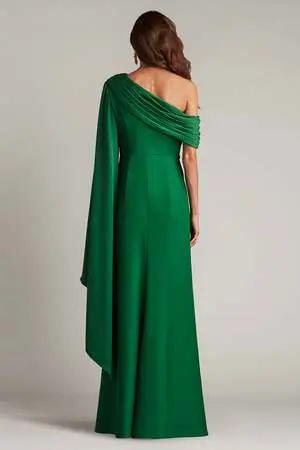 Tadashi Shoji Ember Cape Sleeve Gown - Bamboo