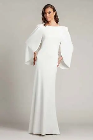 Tadashi Shoji Kairi Capelet Gown - Ivory