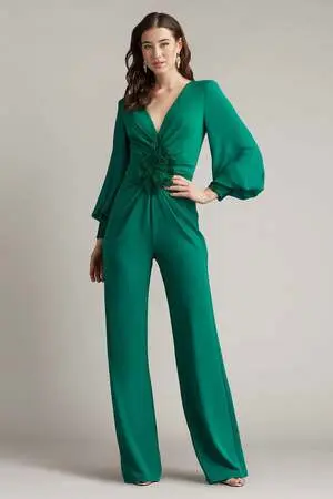 Tadashi Shoji Sahana Bishop Sleeve Jumpsuit - Emerald