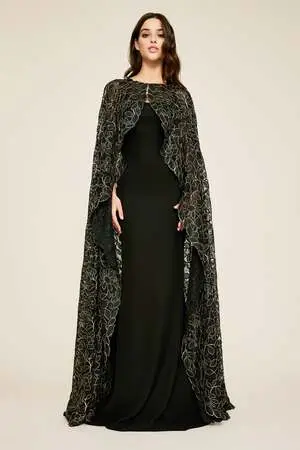 TADASHI SHOJI Tadashi Shoji Metallic Lace Cape