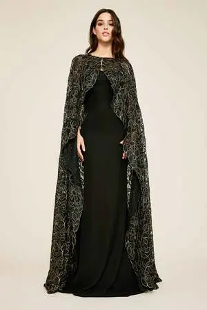 TADASHI SHOJI Tadashi Shoji Metallic Lace Cape
